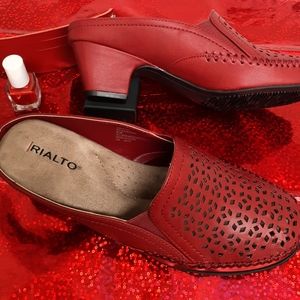 Rialto | Shoes | Red Mules | Poshmark